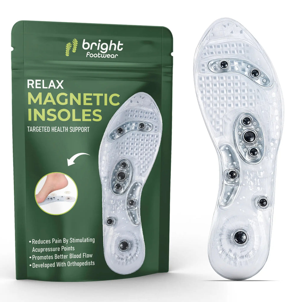 Relax Magnetic Insoles Reduce Pain by Stimulating Acupressure Points Bright Footwear